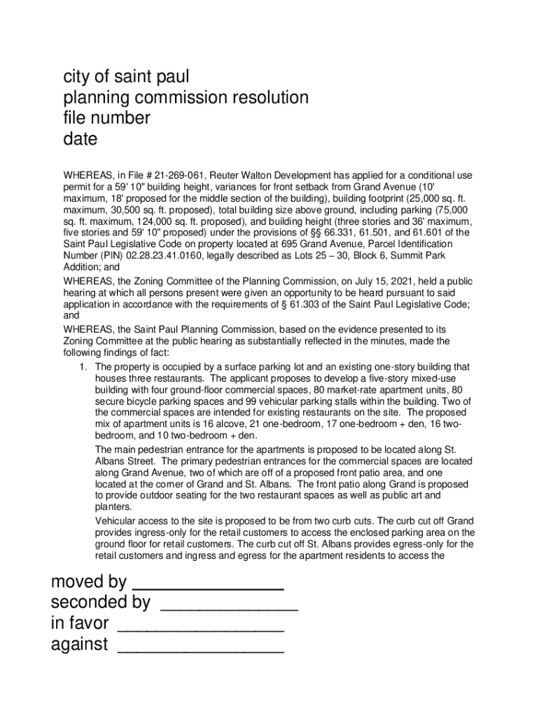 Fillable Online Fillable Online city of saint paul planning commission resolution file ... Fax ...