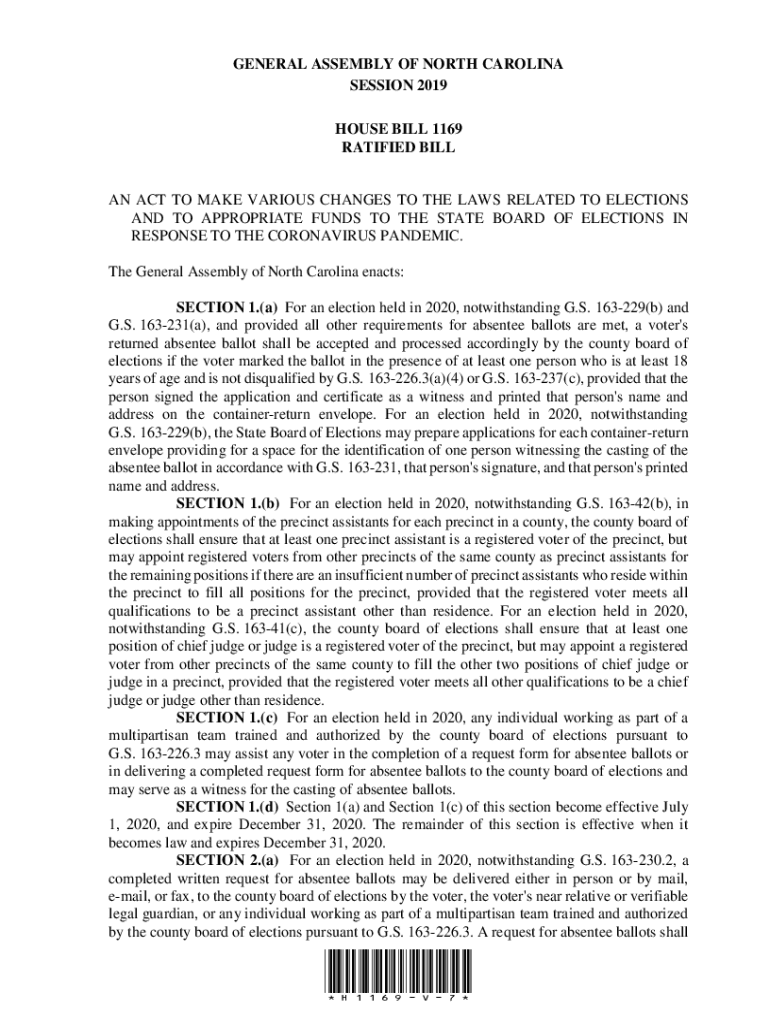 Fillable Online GENERAL ASSEMBLY OF NORTH CAROLINA SESSION 2019 SESSION ...