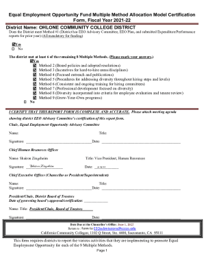 Fillable Online EEO Report and Form - Ohlone College Fax Email Print ...