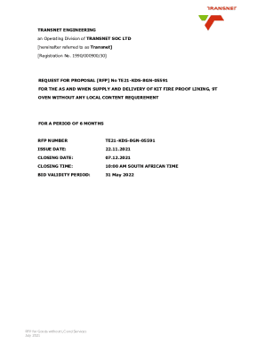 Fillable Online an Operating Division of TRANSNET SOC LTDOur Divisions ...