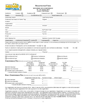 Fillable Online Registration Form - MEMS Conferences Fax Email Print ...