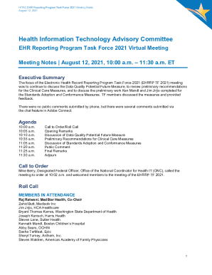 Fillable Online EHR Reporting Program Task Force 2021 - Office of the ...
