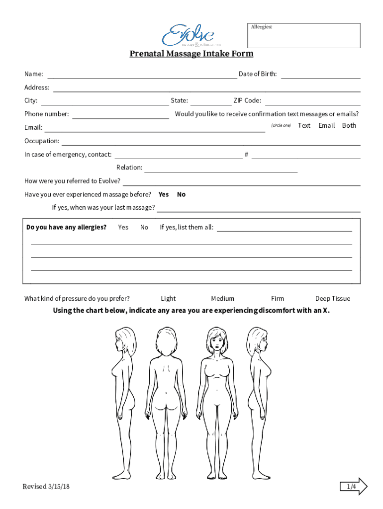 Fillable Online PRENATAL INTAKE FORM - Healing Hands- Greensboro ...