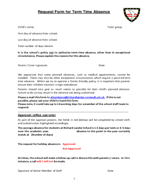 Fillable Online Leave of Absence Request Form (Form 1001)Human ...