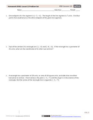 Fillable Online Lesson 12 Problem Set Worksheets - K12 Workbook Fax Email Print - pdfFiller