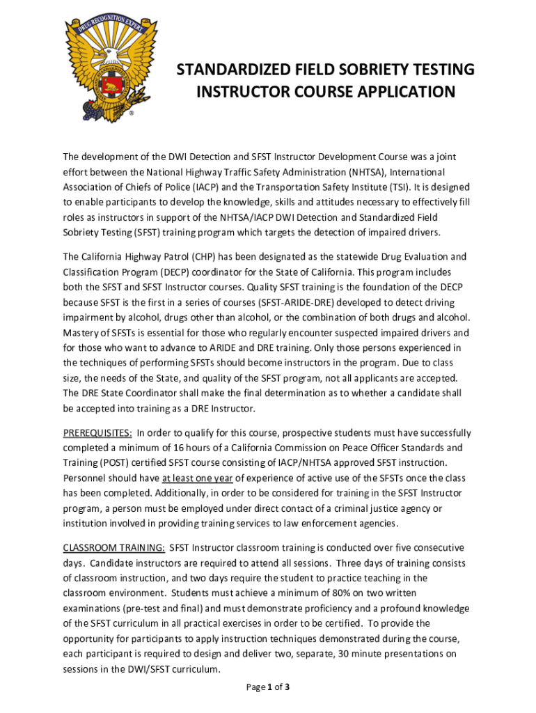 Fillable Online CJI: Traffic Safety: Standard Field Sobriety TestSFST ...