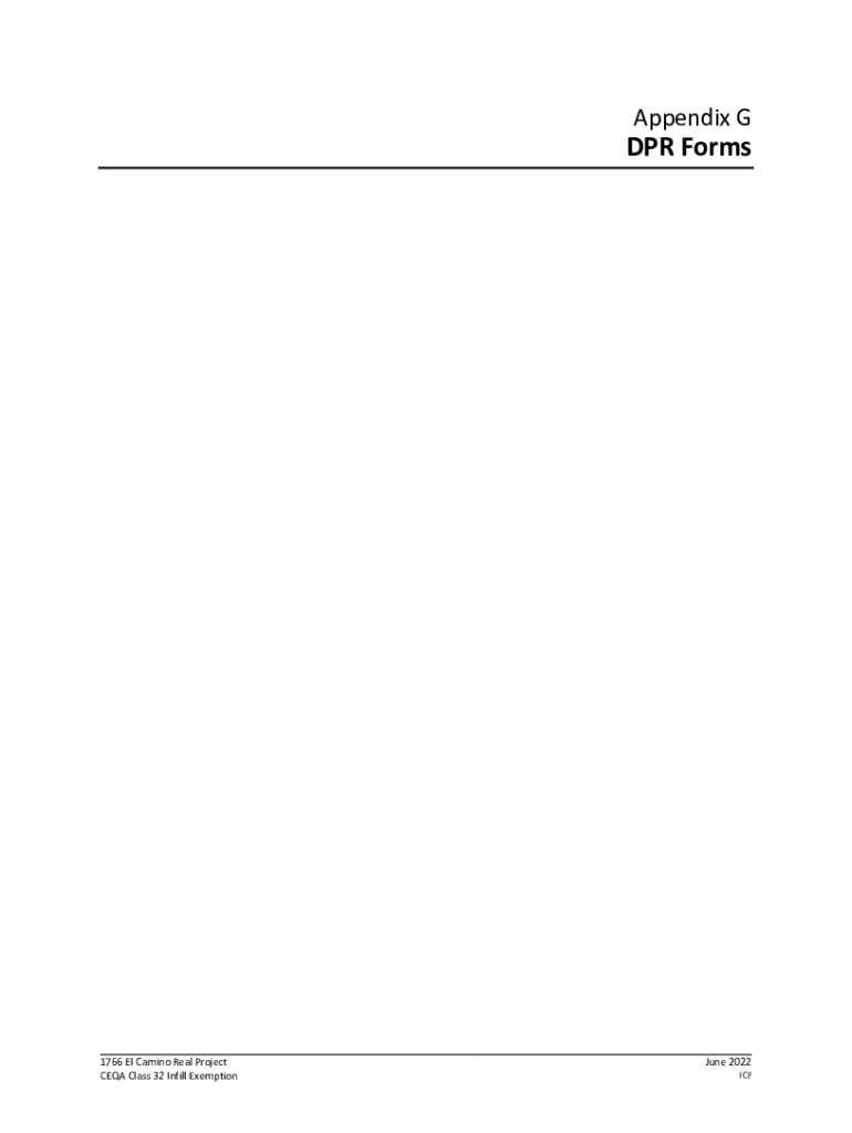 Fillable Online 22-0340 - Appendix G - DPR Forms Fax Email Print ...