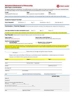 Fillable Online First Alert Safe Key and Combo Request Form.docx Fax ...