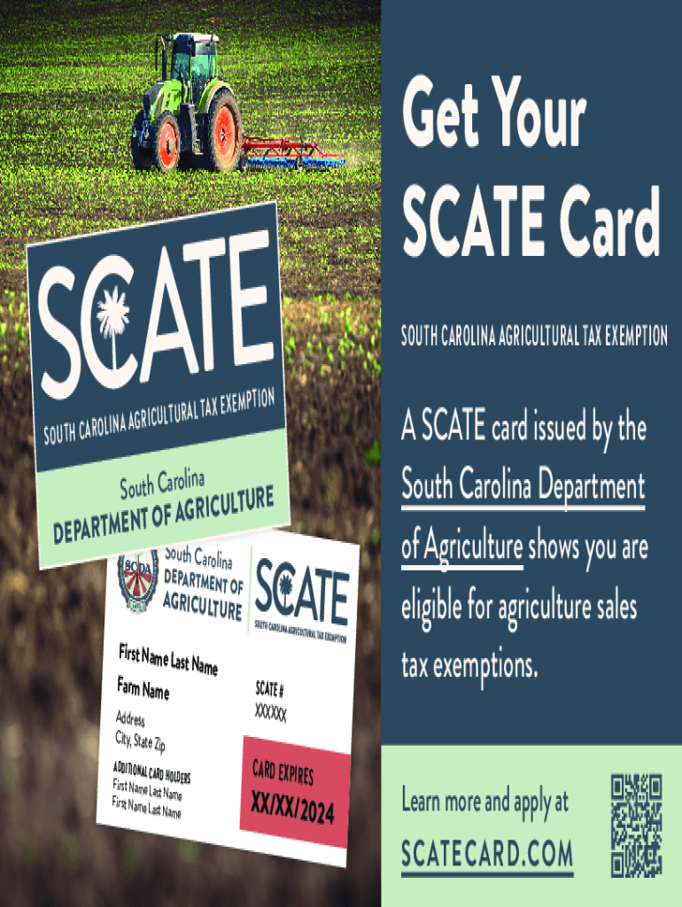 Fillable Online agriculture sc SCATE Card - South Carolina Department ...