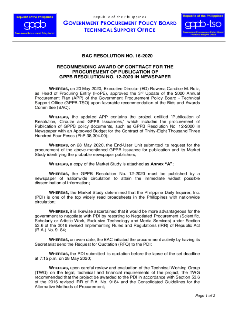 Fillable Online RECOMMENDING AWARD OF CONTRACT FOR THE Fax Email Print ...