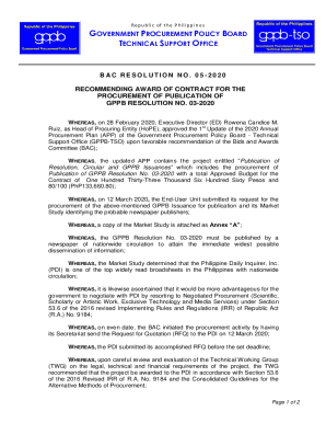 Fillable Online PROCUREMENT OF PUBLICATION OF Fax Email Print - pdfFiller