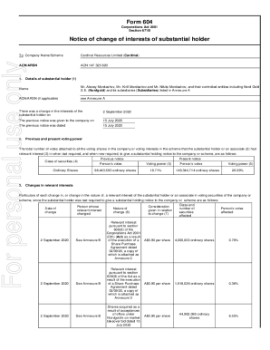 Fillable Online FORM 604. Corporations Act Section 671B. Notice of ...