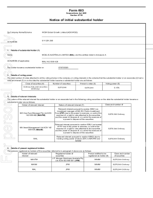 Fillable Online Corporations Act 2001 Form 603 Section 671B Notice of ...
