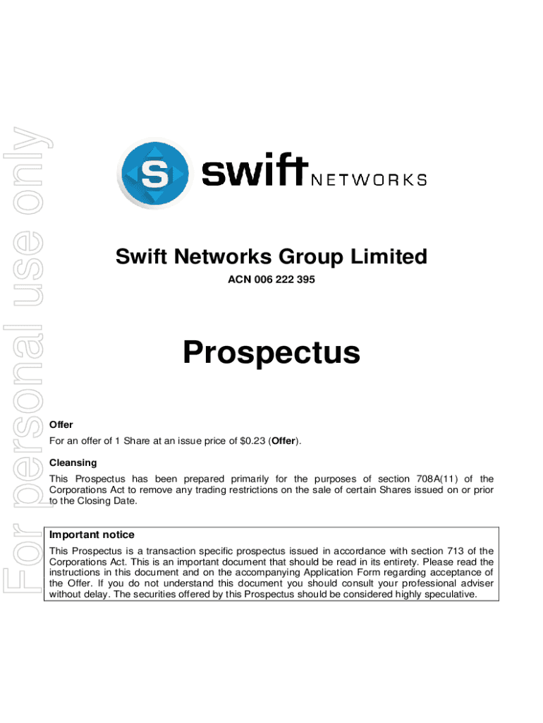 Fillable Online Agreement to Acquire Swift Networks Group Fax Email ...