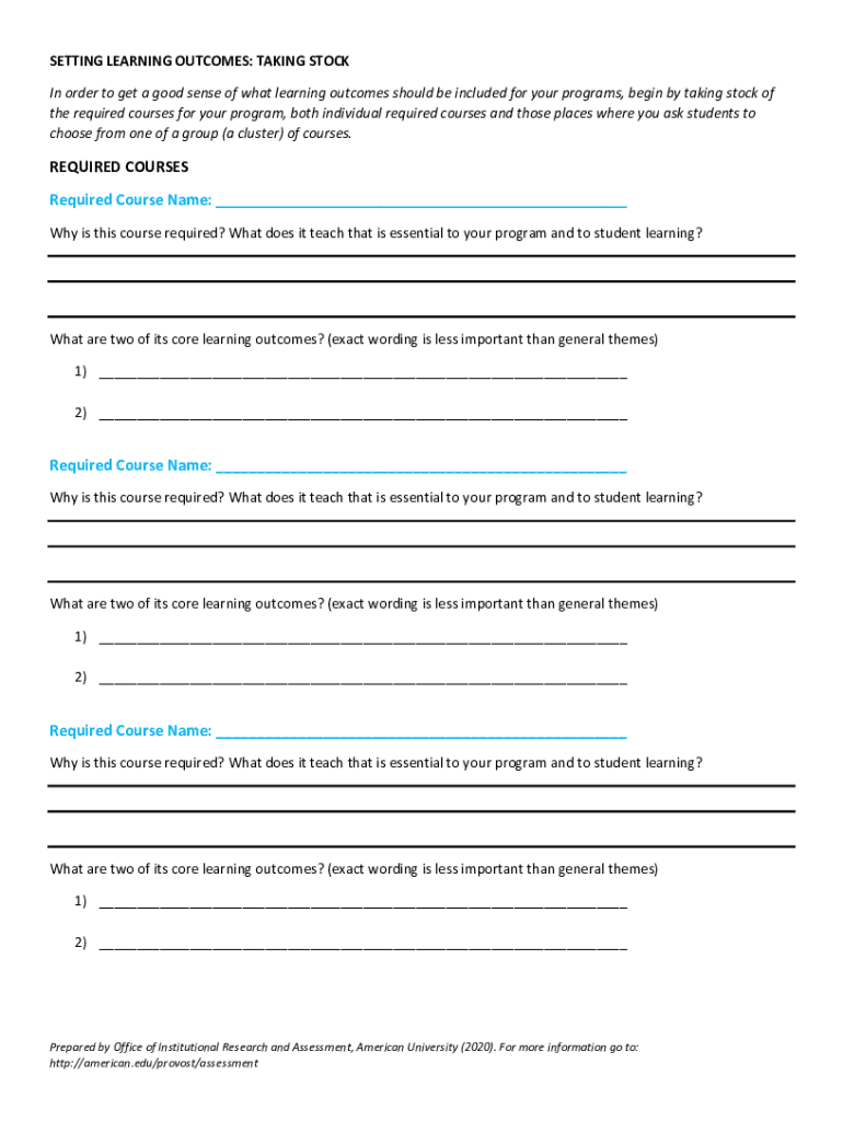 Fillable Online teaching.cornell.edusetting-learning-outcomesSetting ...