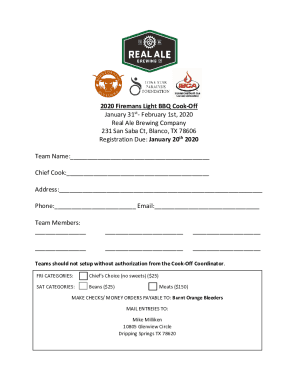 Fillable Online realalebrewing.comeventfiremans-light-bbq2020 Firemans ...