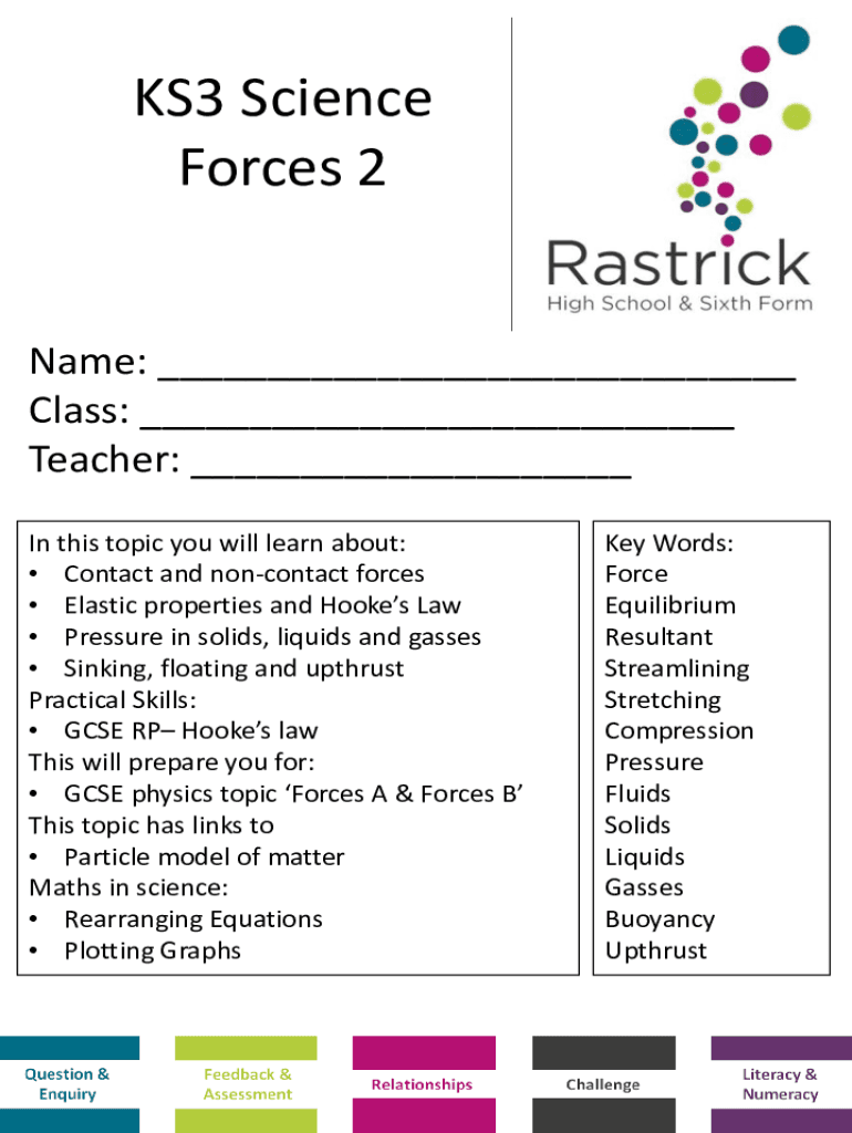 Fillable Online KS3 Science - Forces FlashcardsQuizletIntroduction to ...