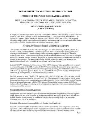 Fillable Online DEPARTMENT OF CALIFORNIA HIGHWAY PATROL NOTICE ... Fax ...