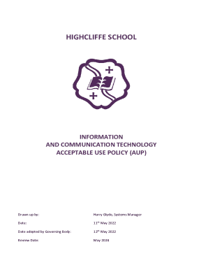 Fillable Online Information Communication Technology Acceptable Use Policy Fax Email Print ...