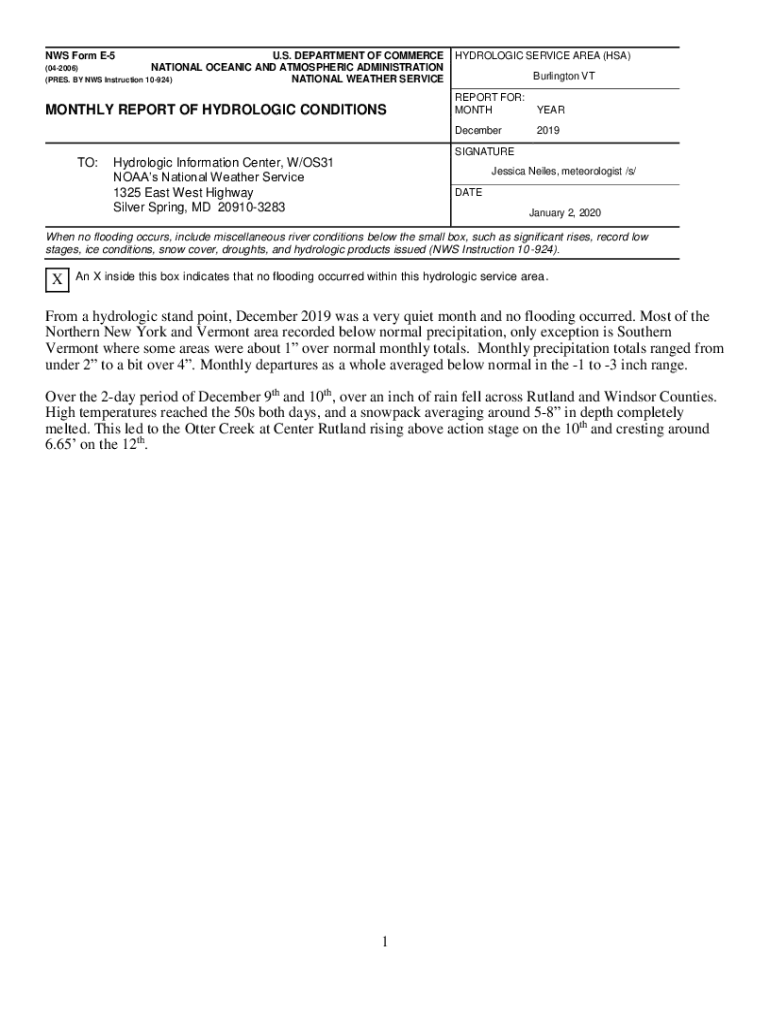 Fillable Online December - NWS Form E-5 Fax Email Print - pdfFiller