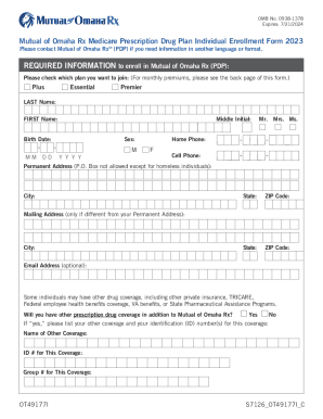 Fillable Online Mutual of Omaha Rx (PDP) Enrollment Form for 2023 ...