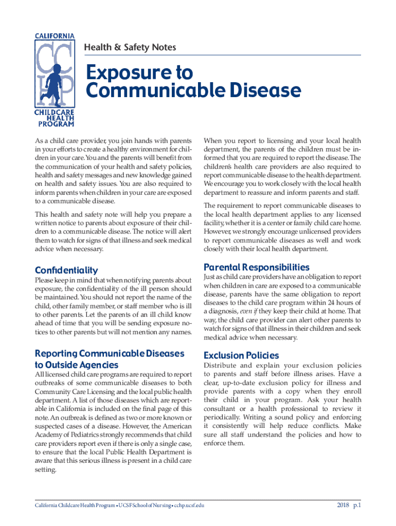Fillable Online Communicable Diseases: Exposure Notices/Fact Sheets Fax ...