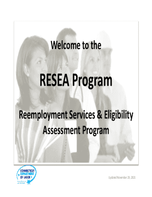 Fillable Online RESEA Program - CT Department of Labor Fax Email Print ...