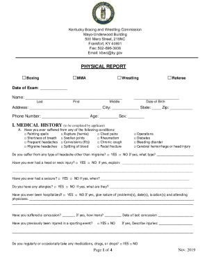 Fillable Online Kentucky Boxing and Wrestling Commission, 500 Mero ...