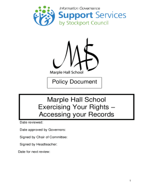Fillable Online Accessing your Records - Marple Hall School Fax Email ...