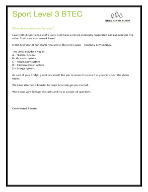 Fillable Online BTEC - Level 3 Sport - Unit 1 - Anatomy and Physiology. - Quizlet Fax Email ...