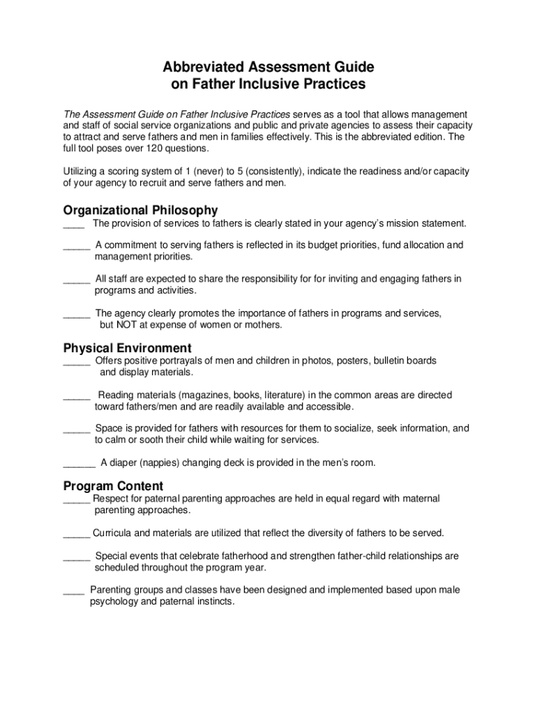 Fillable Online Father-inclusive practice guideDepartment of Social ...