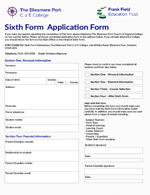 Fillable Online Sixth Form Application Form - Winchester College Fax ...