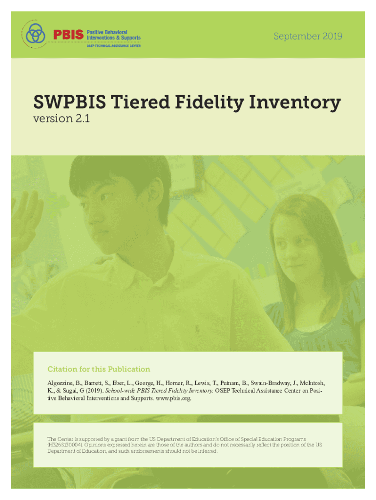 Fillable Online Center on PBISResource: PBIS Tiered Fidelity Inventory ...