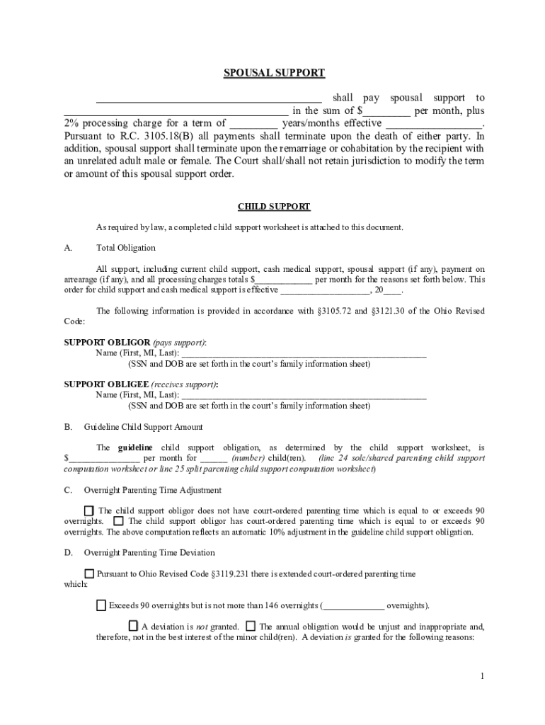 Fillable Online Spousal Support Sample ClausesLaw Insider Fax Email Print - pdfFiller