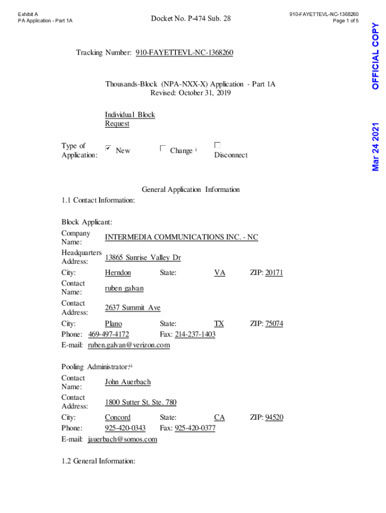 Fillable Online 910-FAYETTEVL-NC-1368260 Thousands-Block (NPA-NXX-X ... Fax Email Print - pdfFiller