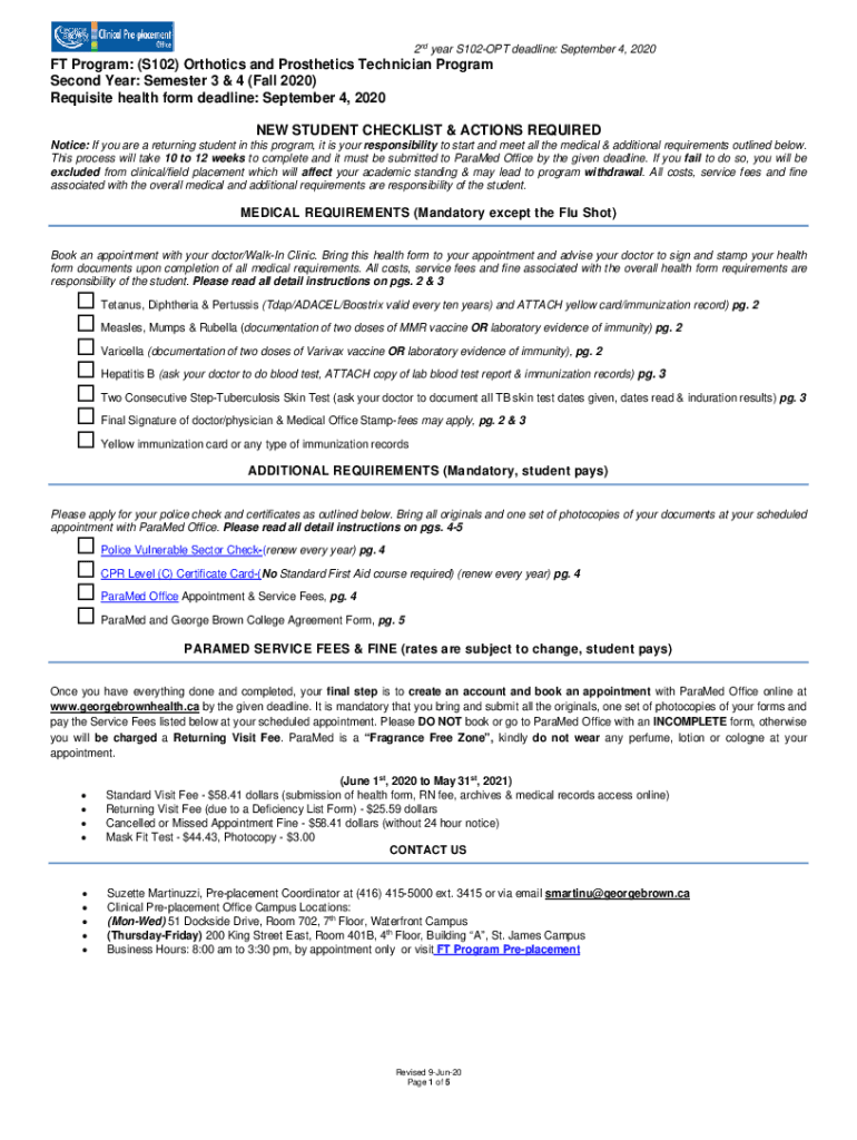 Fillable Online S102-Second-Year-Orthotics-Prosthetics Fax Email Print ...