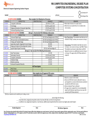 Fillable Online MS COMPUTER ENGINEERING, DEGREE PLAN ... Fax Email Print - pdfFiller
