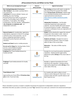 Fillable Online eProcurement Forms and When to Use Them Fax Email Print ...