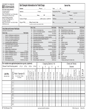 Fillable Online Soil Sample Information Sheet for Field Crops - Iowa ...