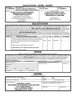 Fillable Online Fillable Online SOLICITATION OFFER AWARD - Florida ...