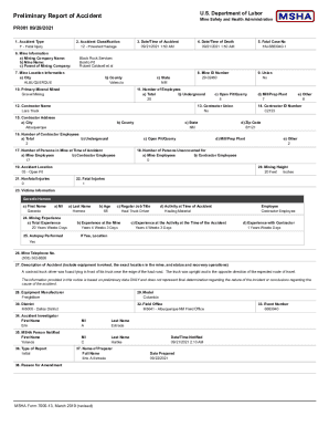 Fillable Online Fatal Preliminary Report. Powered Haulage Accident Fax ...