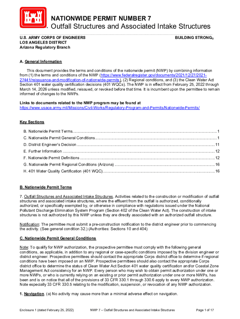 Fillable Online Nationwide Permits Chronology and Related Materials ...