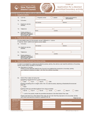 Fillable Online Form 9A Application for deemed permitted boundary ...