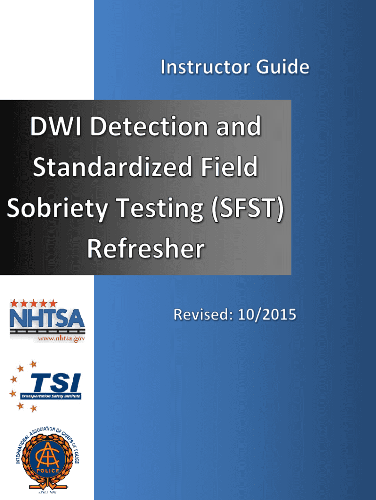Fillable Online DWI Detection and Standardized Field Sobriety Test ...