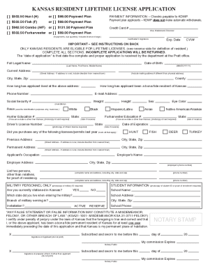 Fillable Online kdwpt state ks Fillable Online Kansas resident lifetime ...