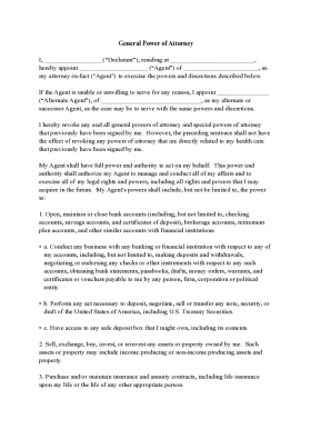 Fillable Online Power Of Attorney, General - Fill and Sign Printable ...