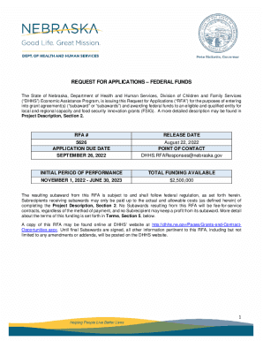 Fillable Online dhhs ne Food Security Innovation Grants - RFA Fax Email Print - pdfFiller