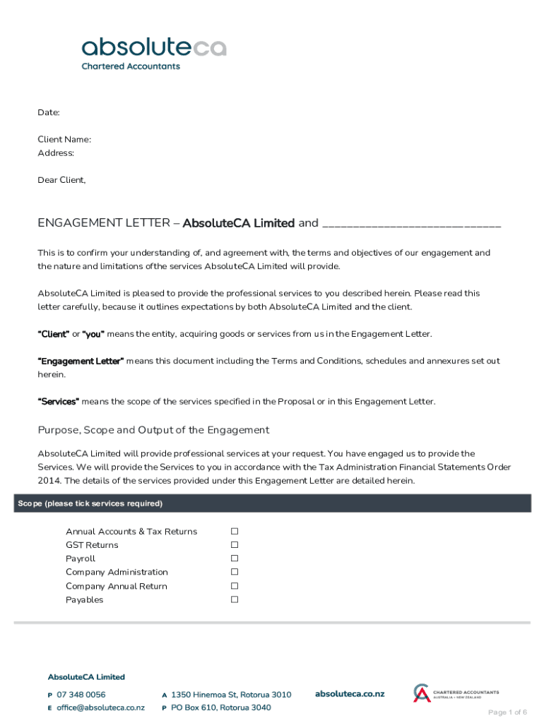 Fillable Online absoluteaccounting co How to Draft an Engagement Letter (With Benefits and ...