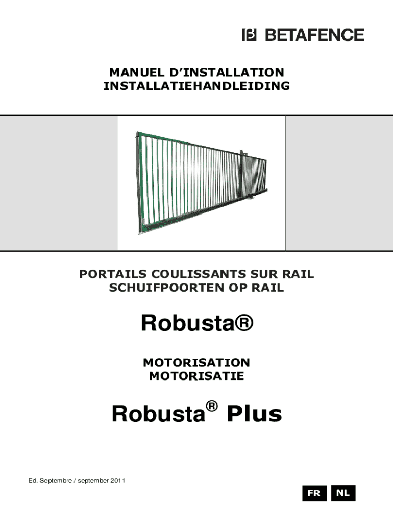Fillable Online BETAFENCE ROBUSTA PLUS MANUEL D'INSTALLATION Tlcharger ...