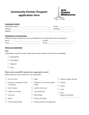 Fillable Online Community Partners Program Application Now Open Fax ...